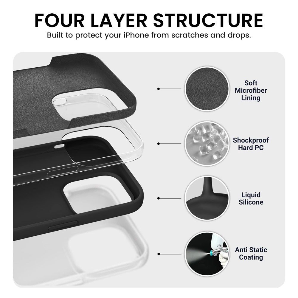 Liquid Silicone Case Cover for iPhone 15 Pro