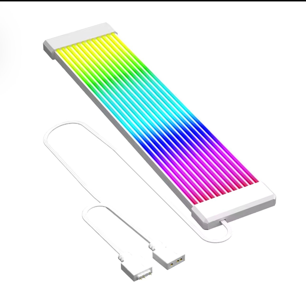 Flexible RGB LED 12 Light Strip Bar ARGB Cable Cover White
